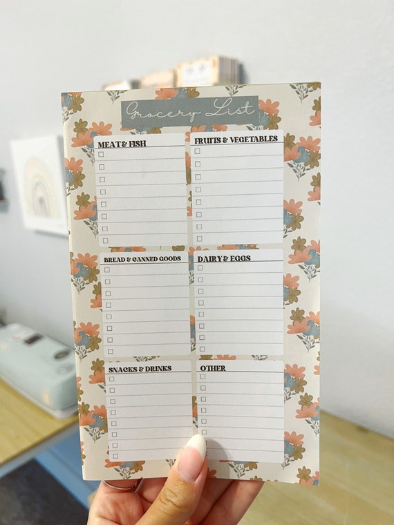 Grocery List Sectioned Grocery List Magnetic Grocery List - Etsy