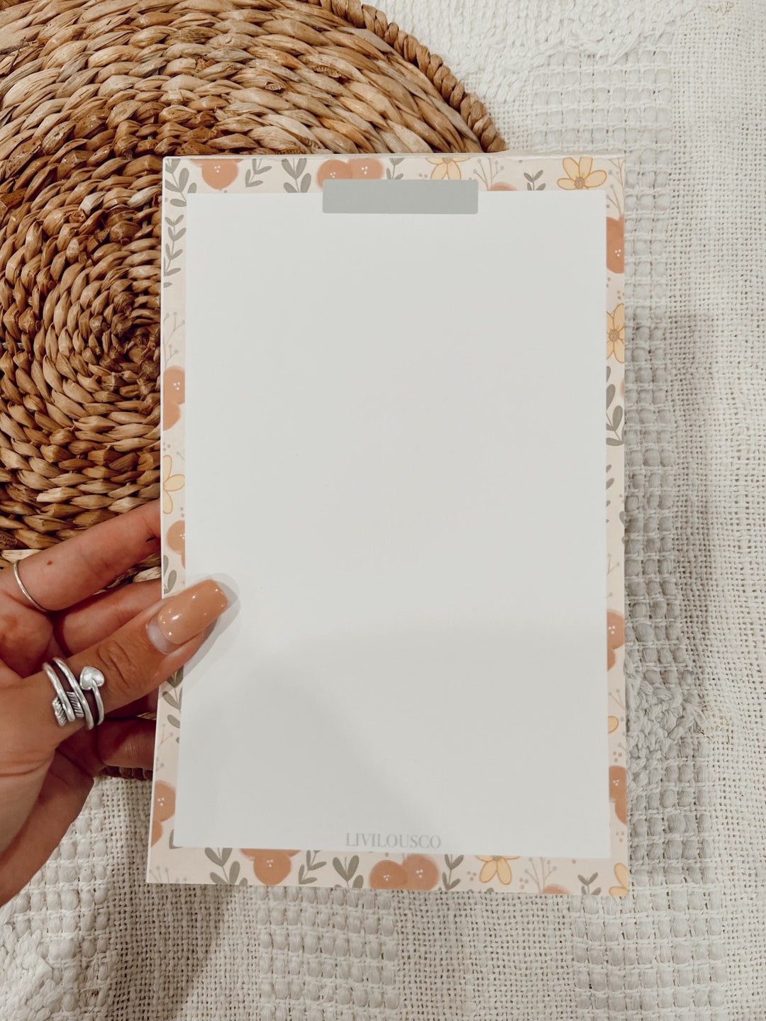Large Floral Notepad Blank Notepad - Etsy