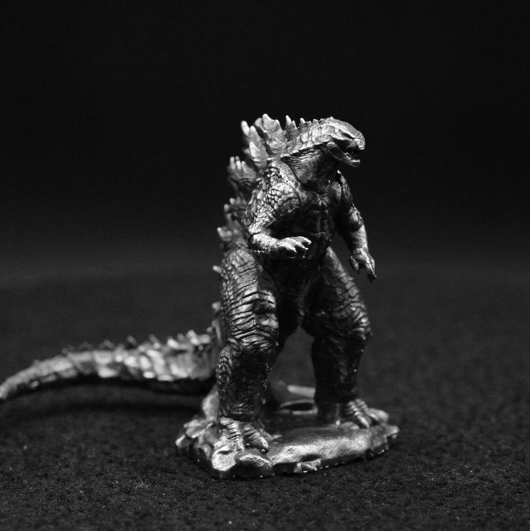 3oz Limited Edition Godzilla Monster Hand Poured 999 Fine Silver Statue ...