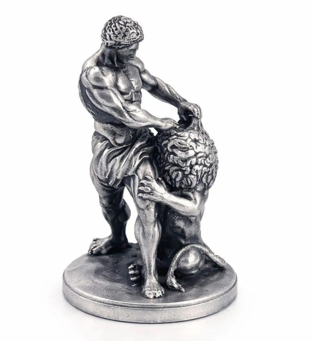 Samson Vs Lion | Gold Spartan 999 Silver Statue | Hand-poured ...