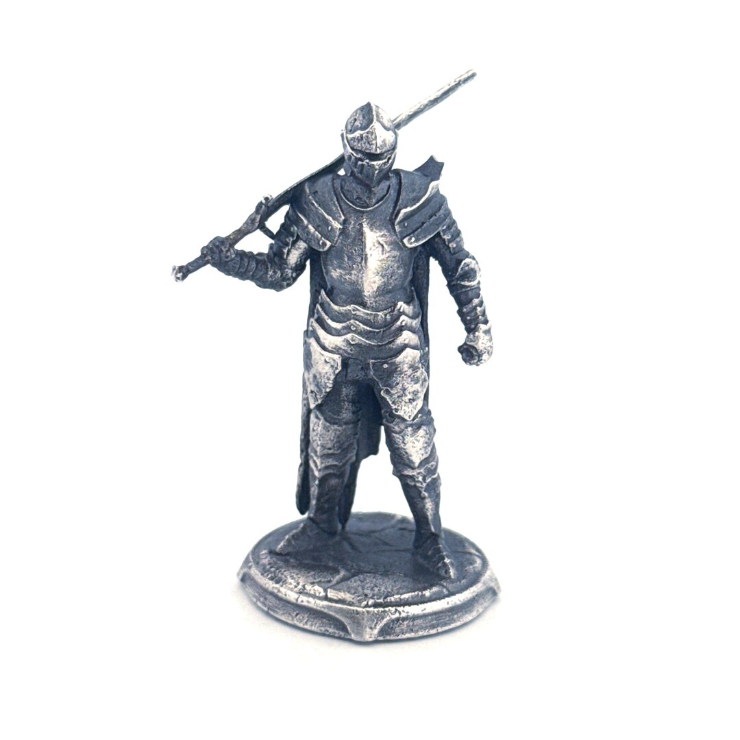 Hand-poured 999 Silver Knight Statue: Limited Edition Medieval Warrior ...