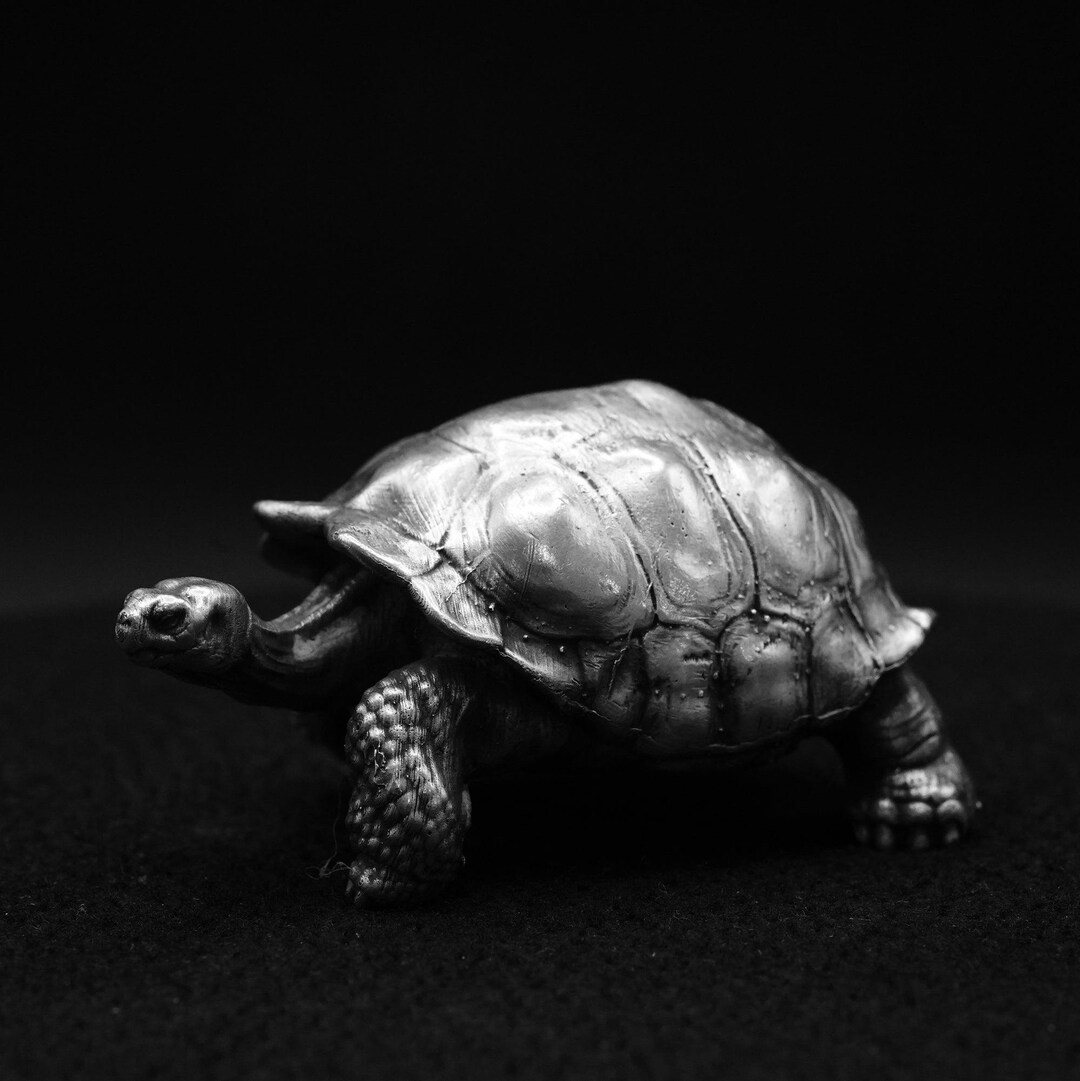 8oz Gold Spartan 999 Fine Silver Galapagos Tortoise Turtle Statue Hand ...