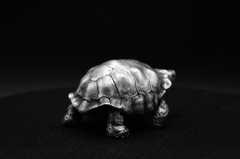 8oz Gold Spartan 999 Fine Silver Galapagos Tortoise Turtle Statue Hand ...