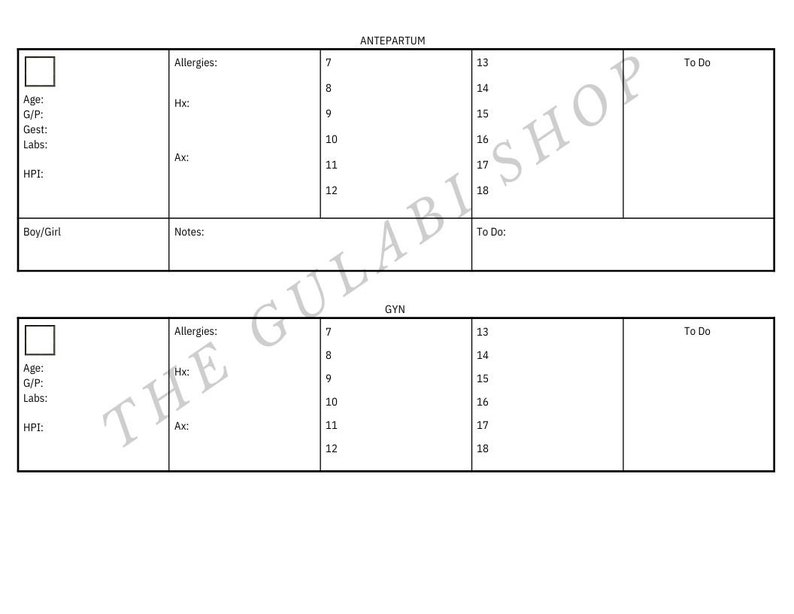 Mother Baby Unit Nurse Report Sheet Brain RN Labor & Delivery MBU ...
