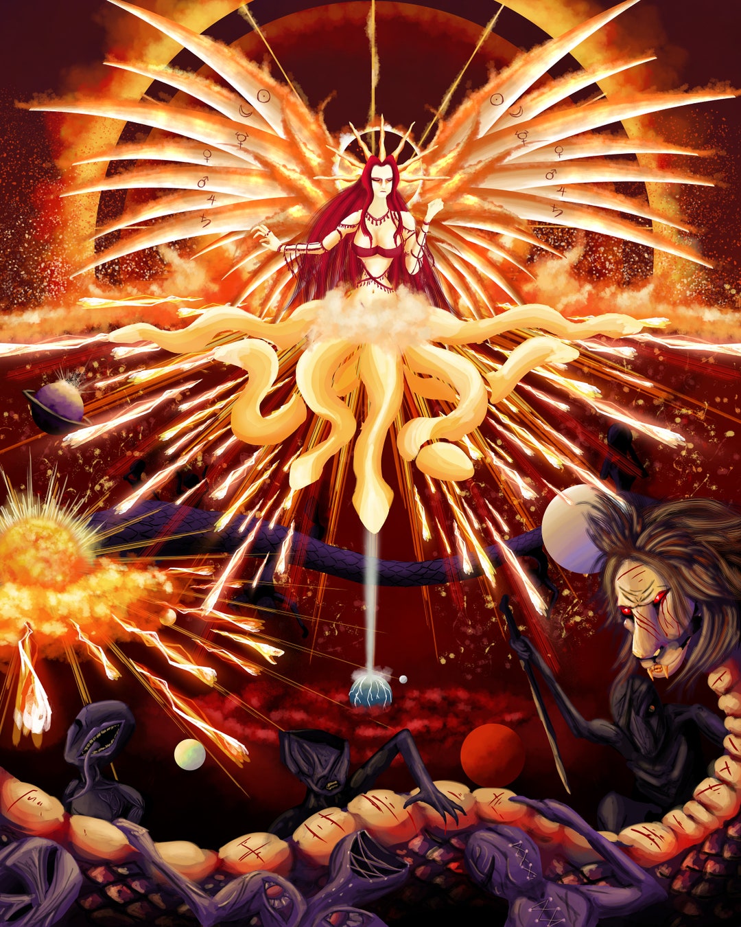 Sophia's Apocalypse - Gnostic Cosmology Painting - Etsy