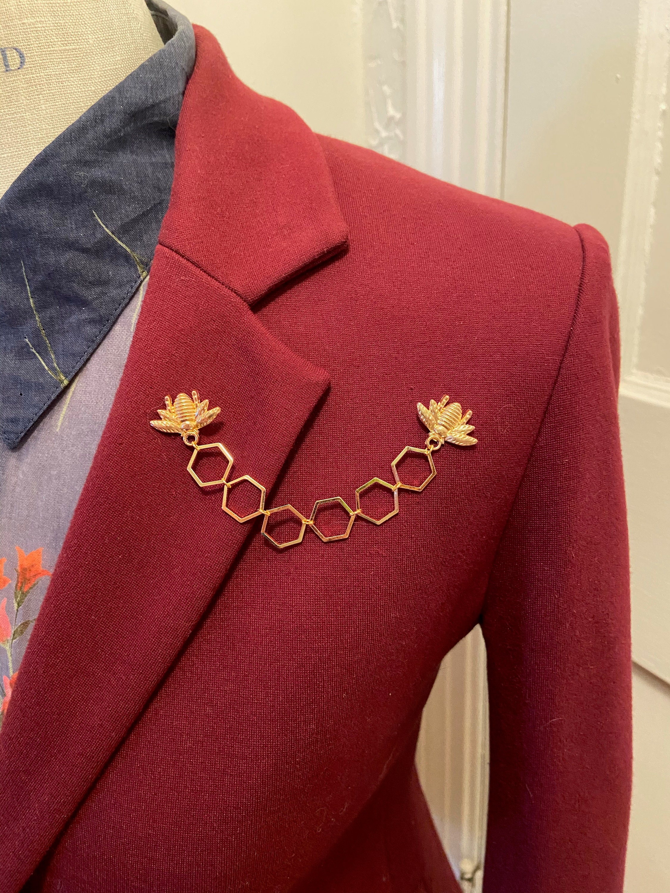 Honeycomb Collar and Lapel Pin | Etsy