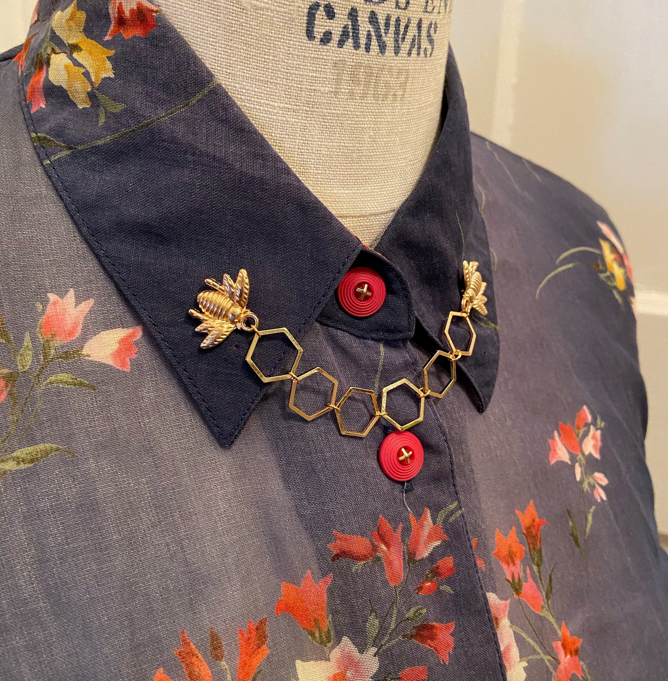 Honeycomb Collar and Lapel Pin | Etsy