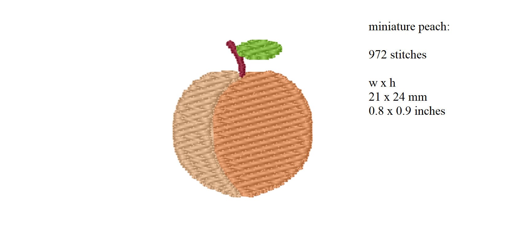 Peach Embroidery Design - Etsy