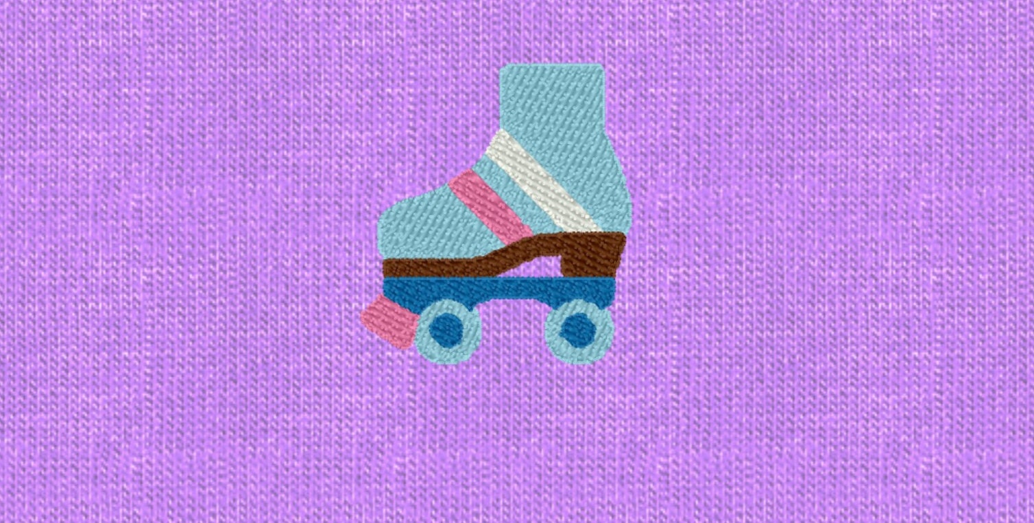 Roller Skates Machine Embroidery Design File - Little Rollerskate ...