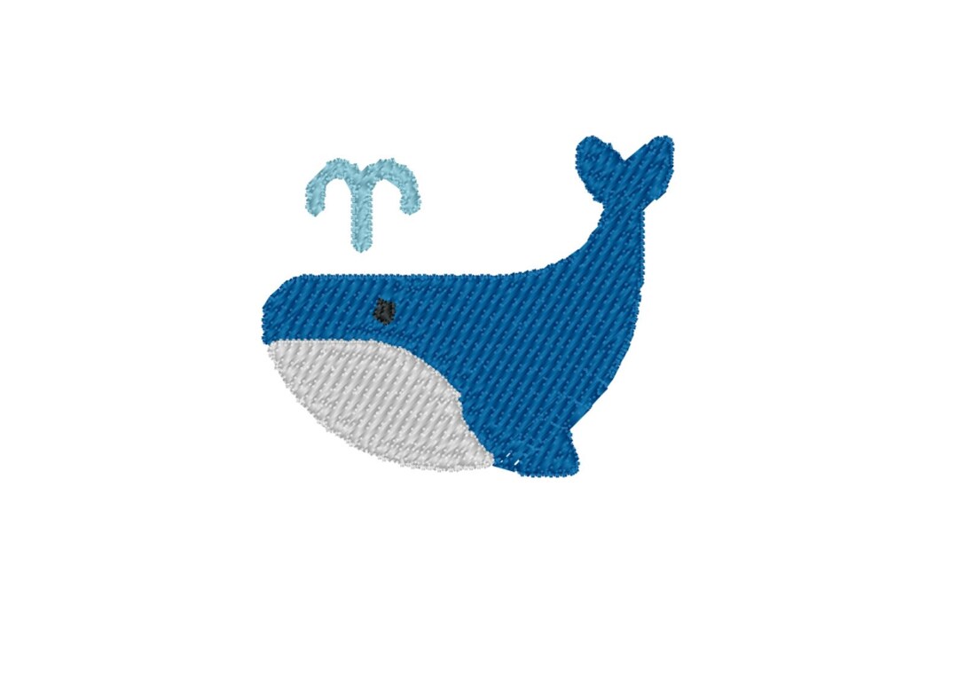 Whale Embroidery Design - Mini Whale Embroidery Design - Blue Whale ...