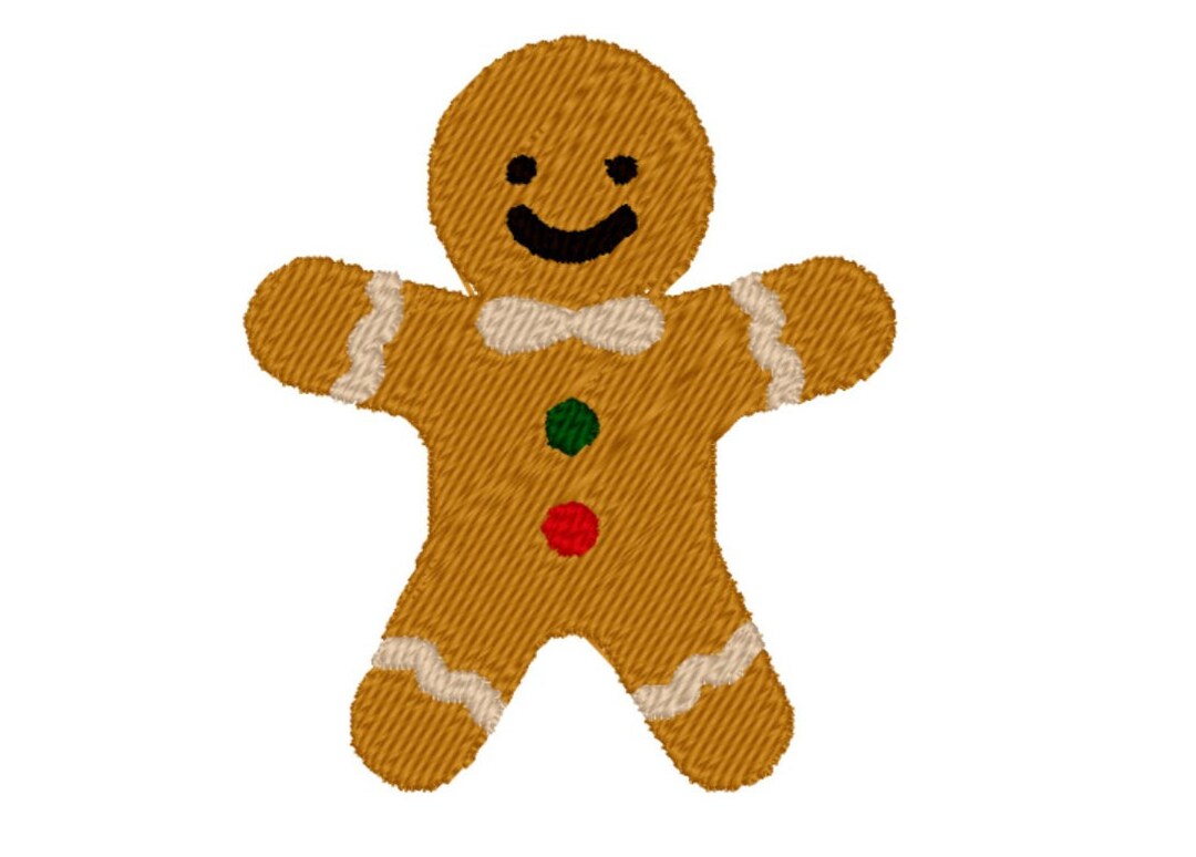 Gingerbread Man Embroidery Design | 2 Sizes | Instant Download - Etsy