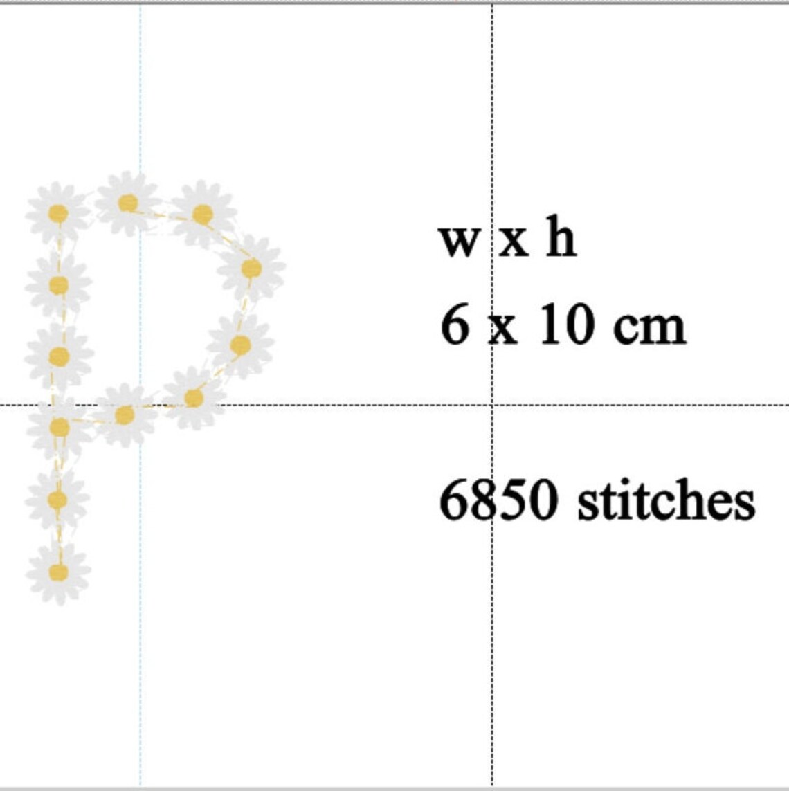 DAISY LETTER P Embroidery Design | Daisy Embroidery Design | Alphabet ...