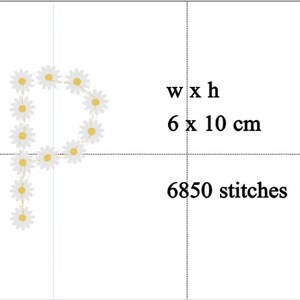 DAISY LETTER P Embroidery Design | Daisy Embroidery Design | Alphabet ...