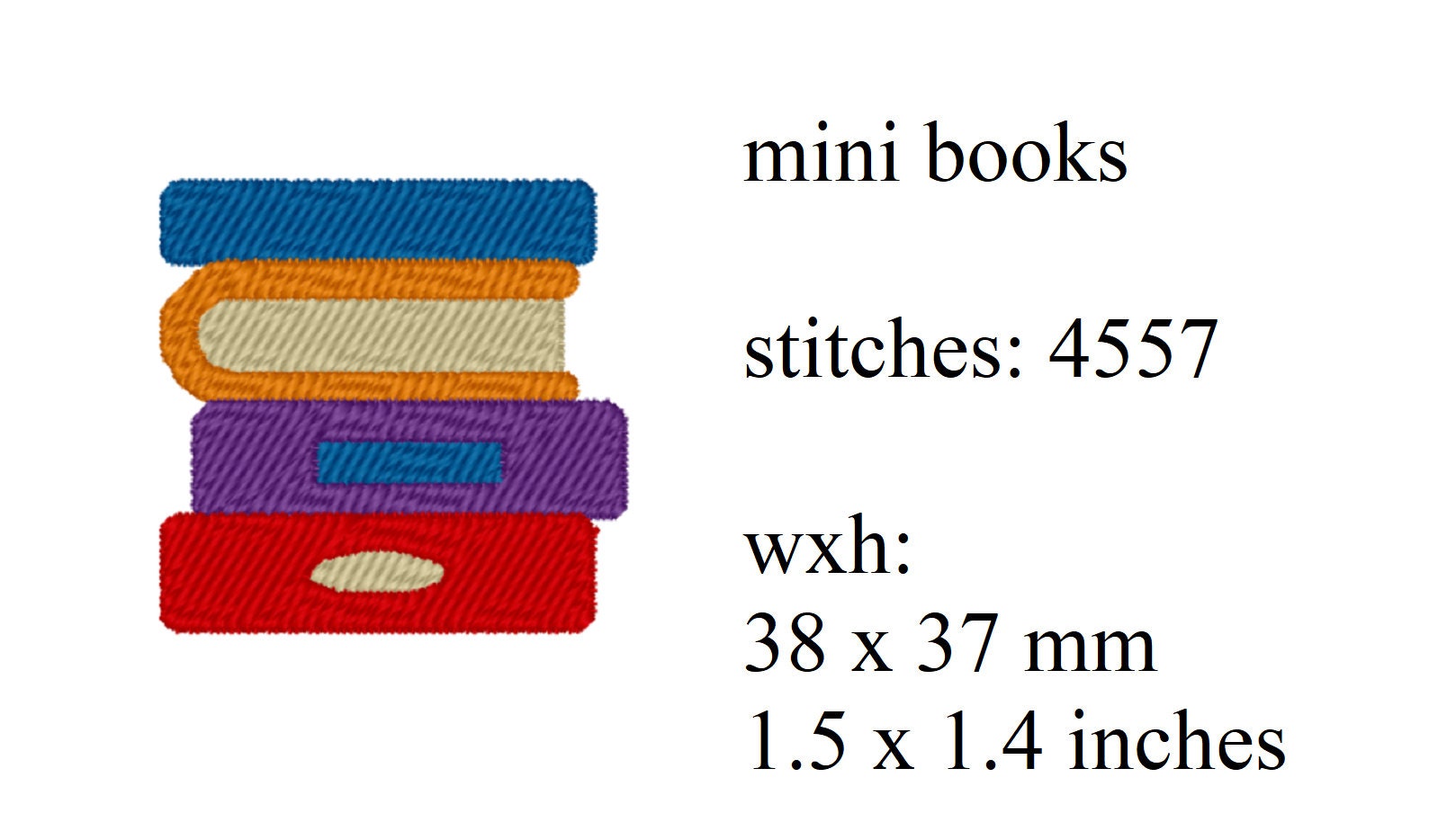 School Books Embroidery Design, Books Embroidery Design, Mini Books ...