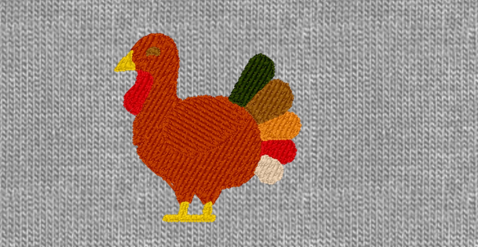 Turkey Embroidery Design | Turkey Embroidery File | Mini Thanksgiving ...