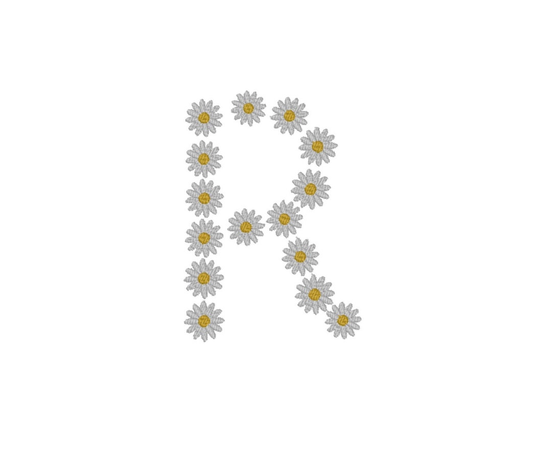DAISY LETTER R Embroidery Design | Daisy Embroidery Design | Alphabet ...