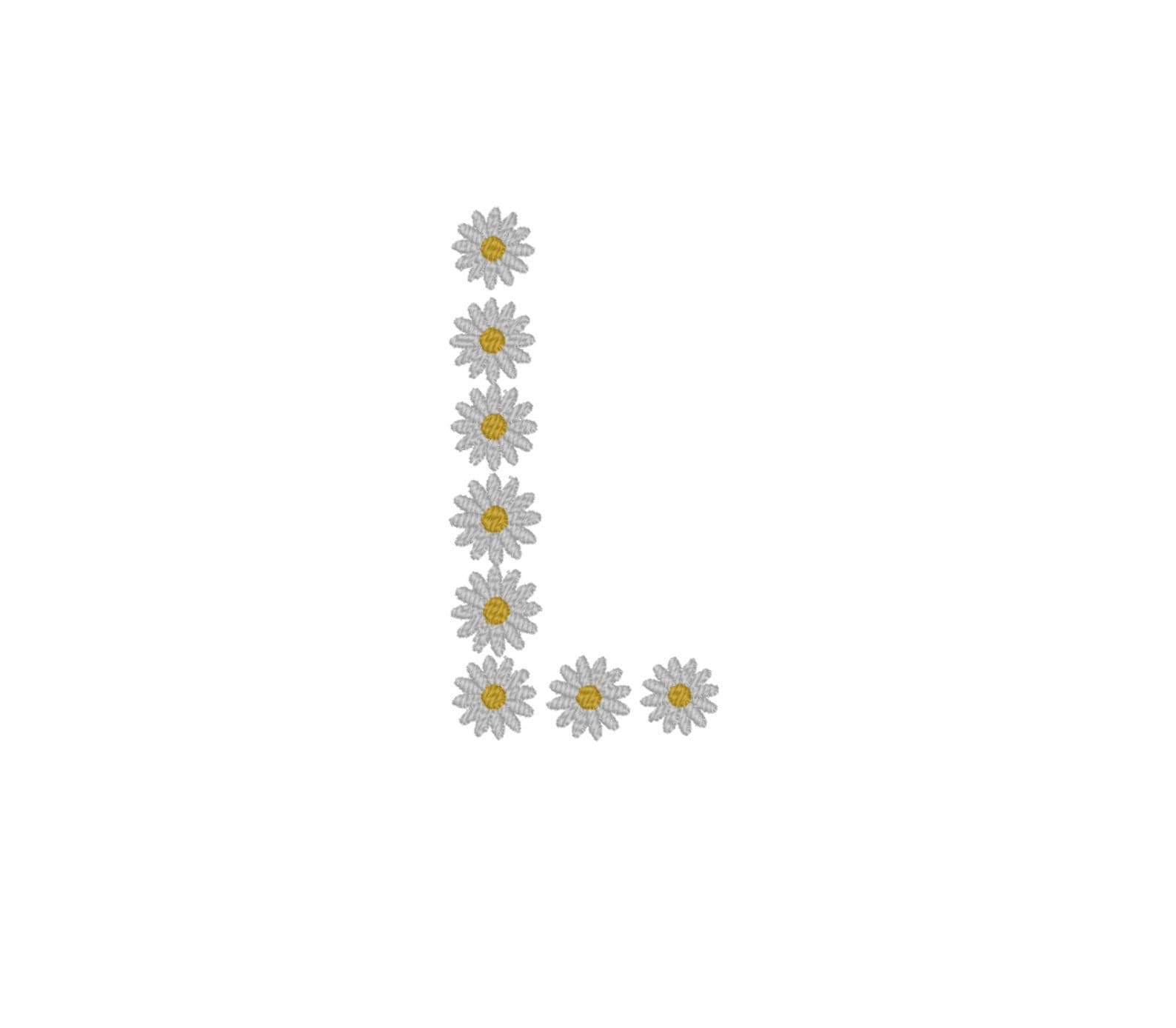 DAISY LETTER L Embroidery Design | Daisy Embroidery Design | Alphabet ...