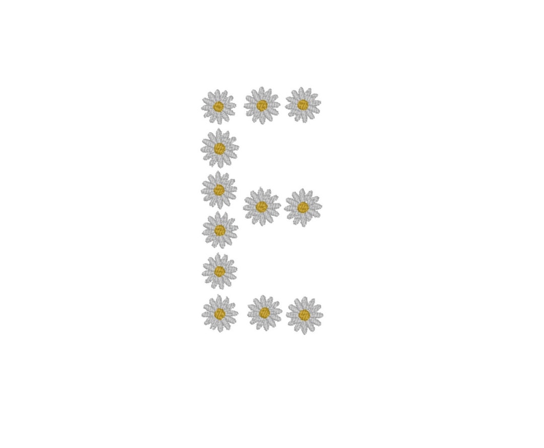 Daisy Font E Embroidery Design - Etsy