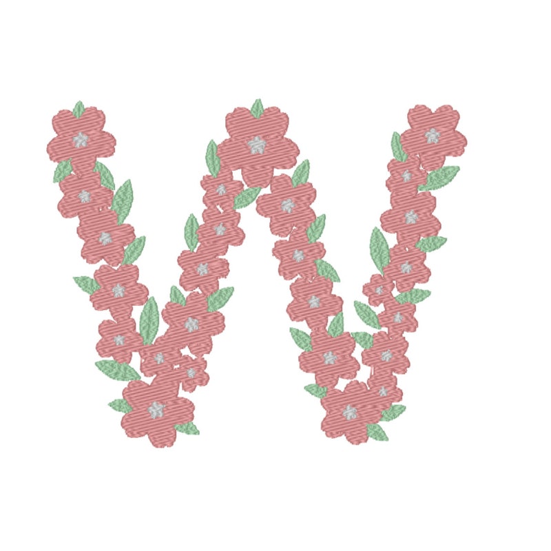 Letter W Embroidery - Etsy