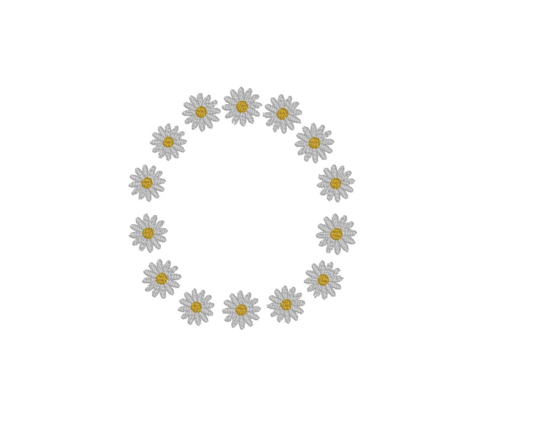 DAISY LETTER O Embroidery Design | Daisy Embroidery Design | Alphabet ...