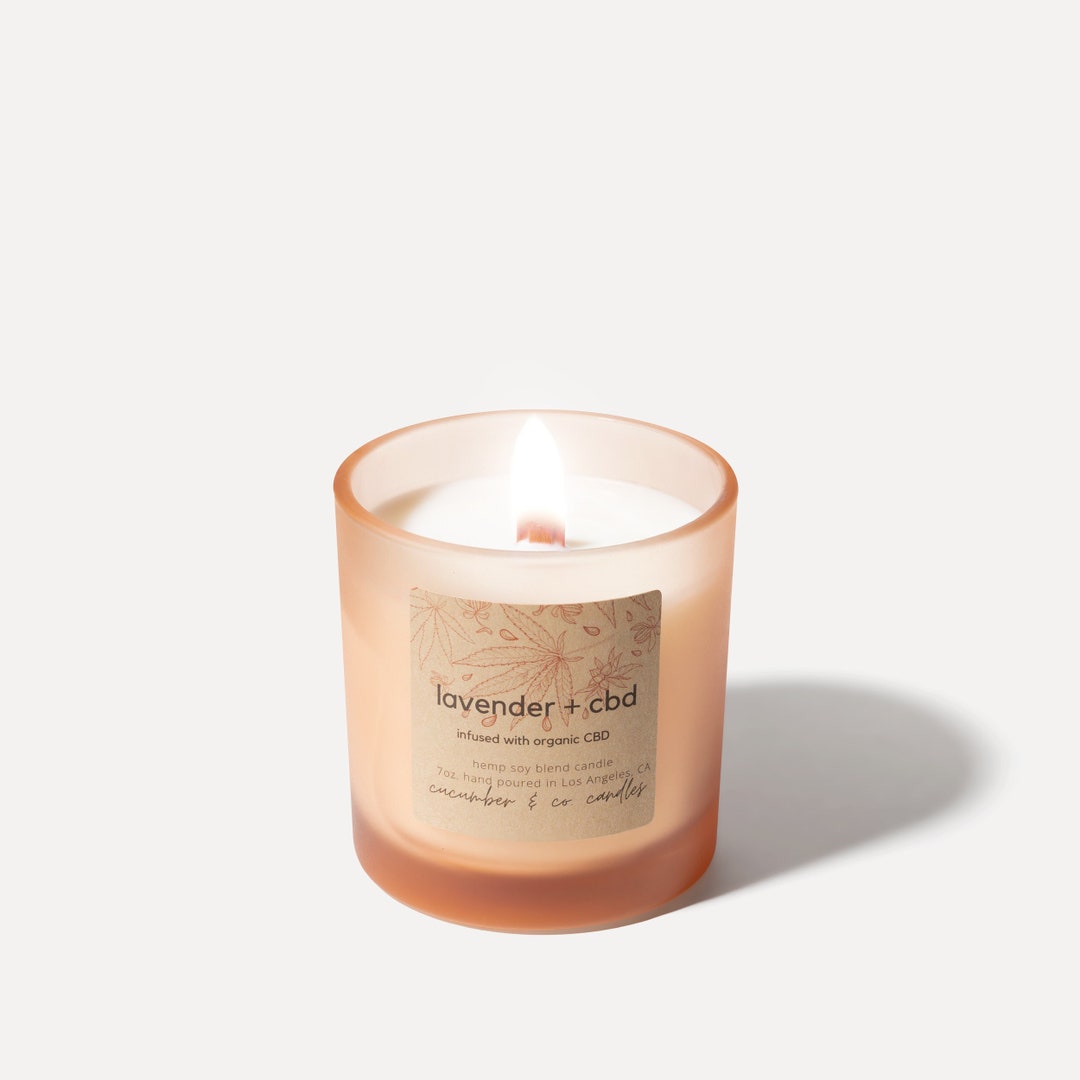 Lavender CBD 7oz. Hemp Wax Candle Eucalyptus, Marine, Honeydew Melon ...