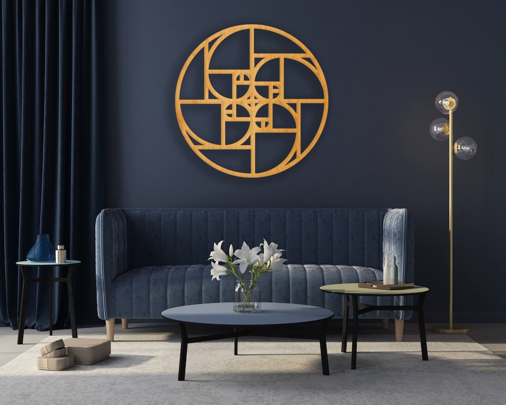 Fibonacci Symbol, Golden Ratio Spiral, Golden Ratio Decor, Fibonacci ...