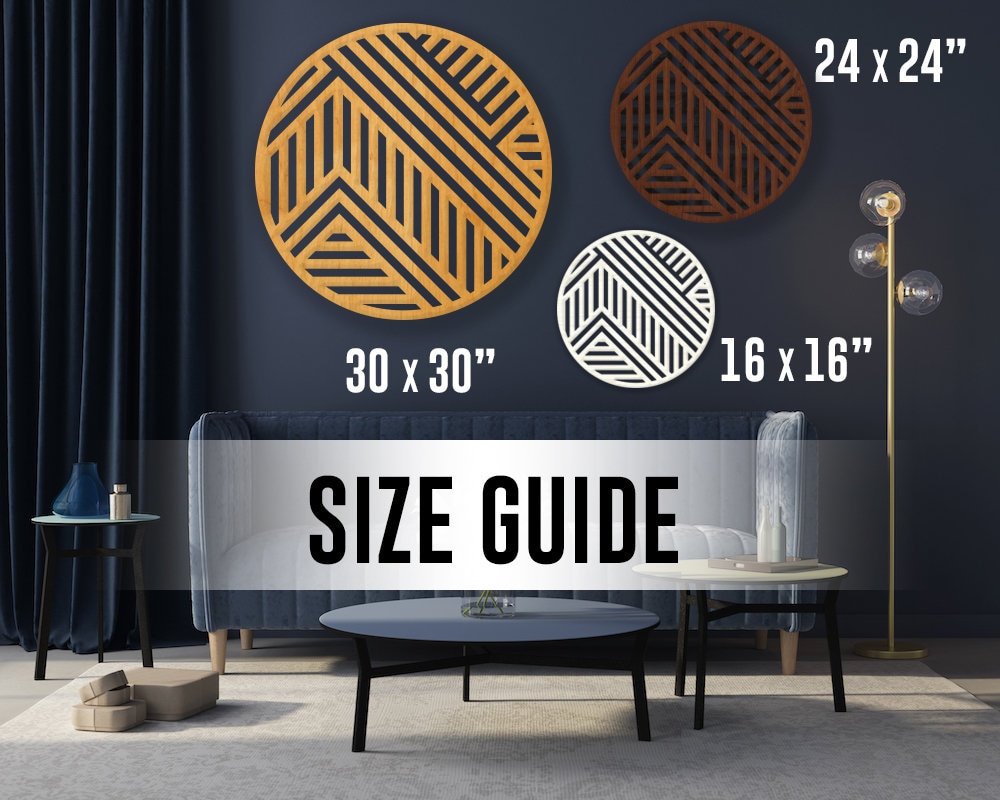 Wooden Circle Wall Decor, Geometric Wooden Wall Decor, Large Wood ...