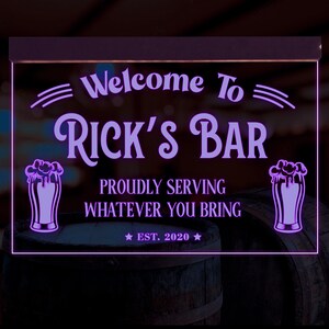 Custom Bar Sign, Neon Bar Sign, Customized Bar Sign for Home Bar, Bar ...