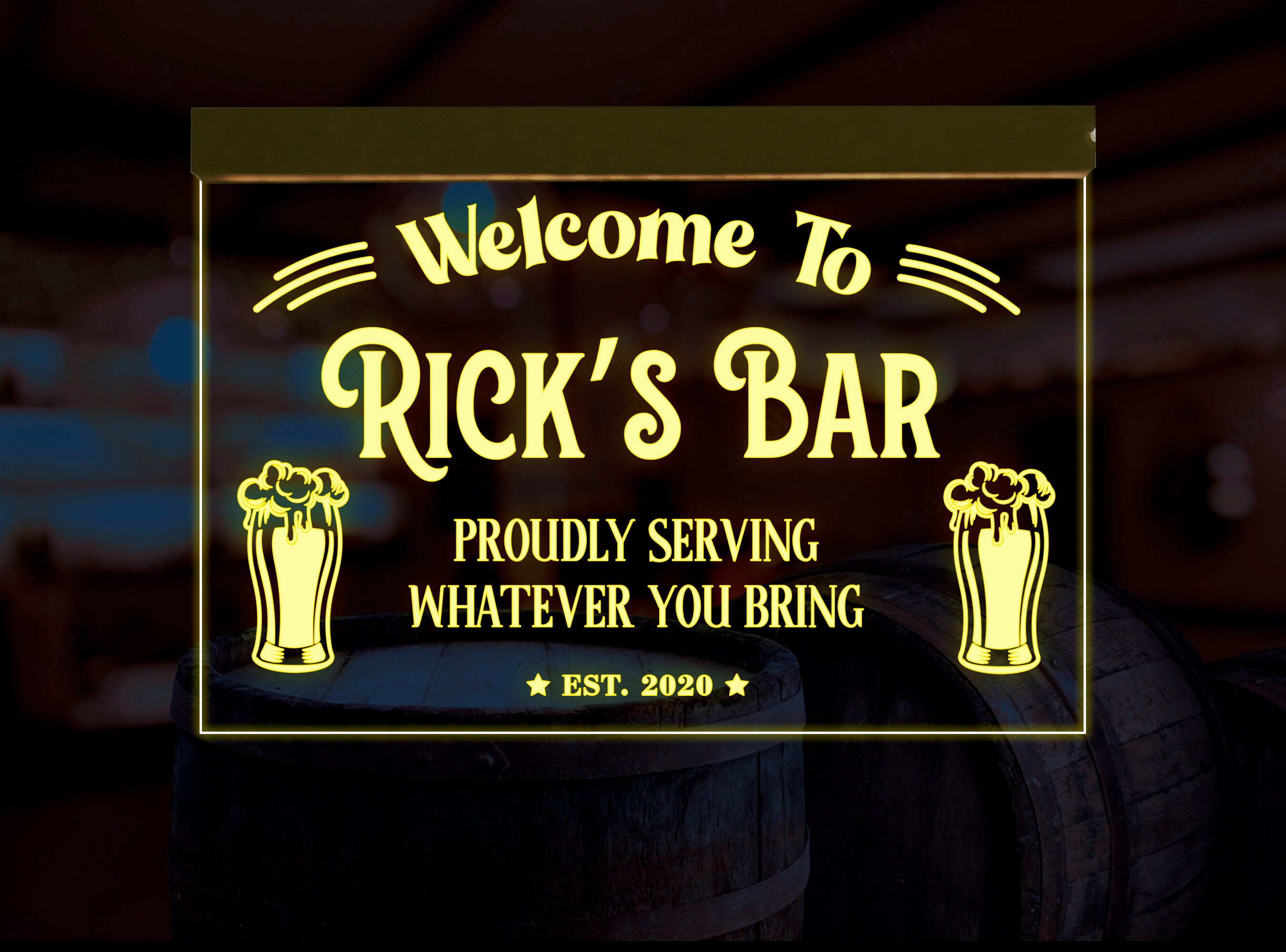 Custom Bar Sign Neon Bar Sign Customized Bar Sign for Home - Etsy
