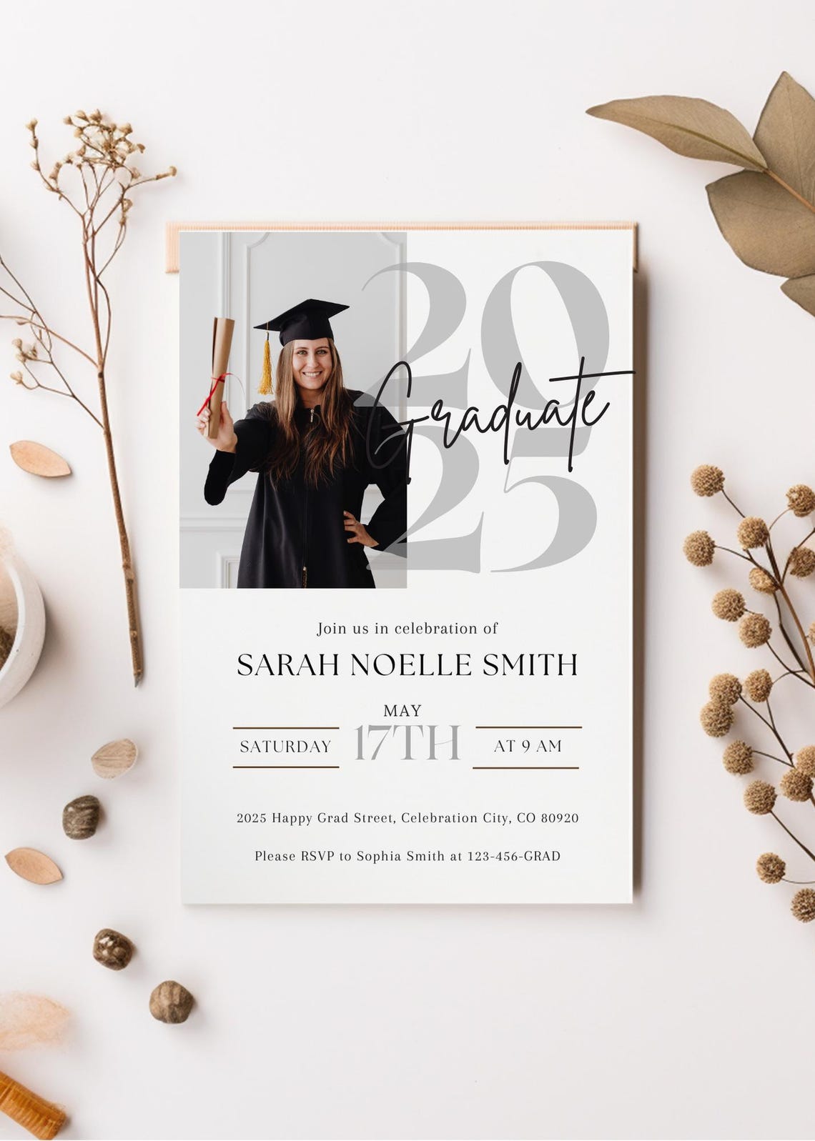Custom Graduation Invitation (front) | Personalized Invitation | Simple ...