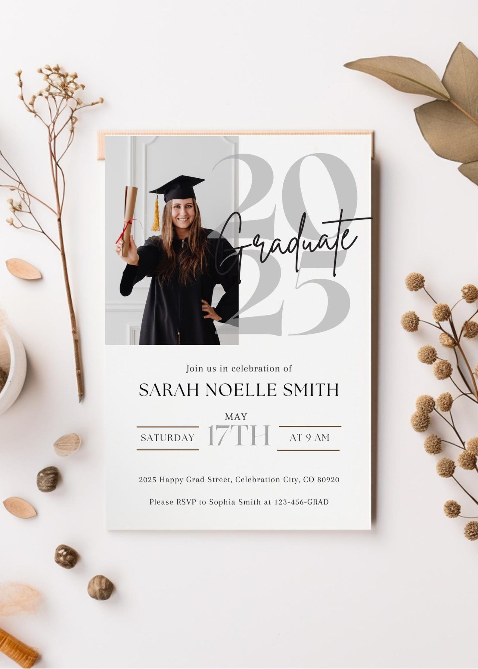 Custom Graduation Invitation (front) | Personalized Invitation | Simple ...