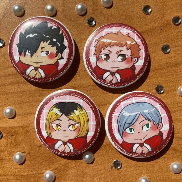 Chibi Buttons - Etsy