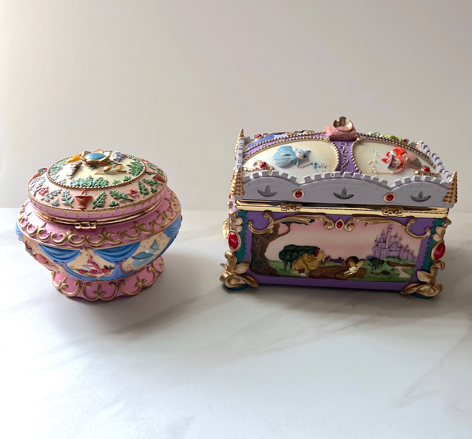 Sleeping Beauty Music Box. Vintage Set of Two Music Boxes. - Etsy