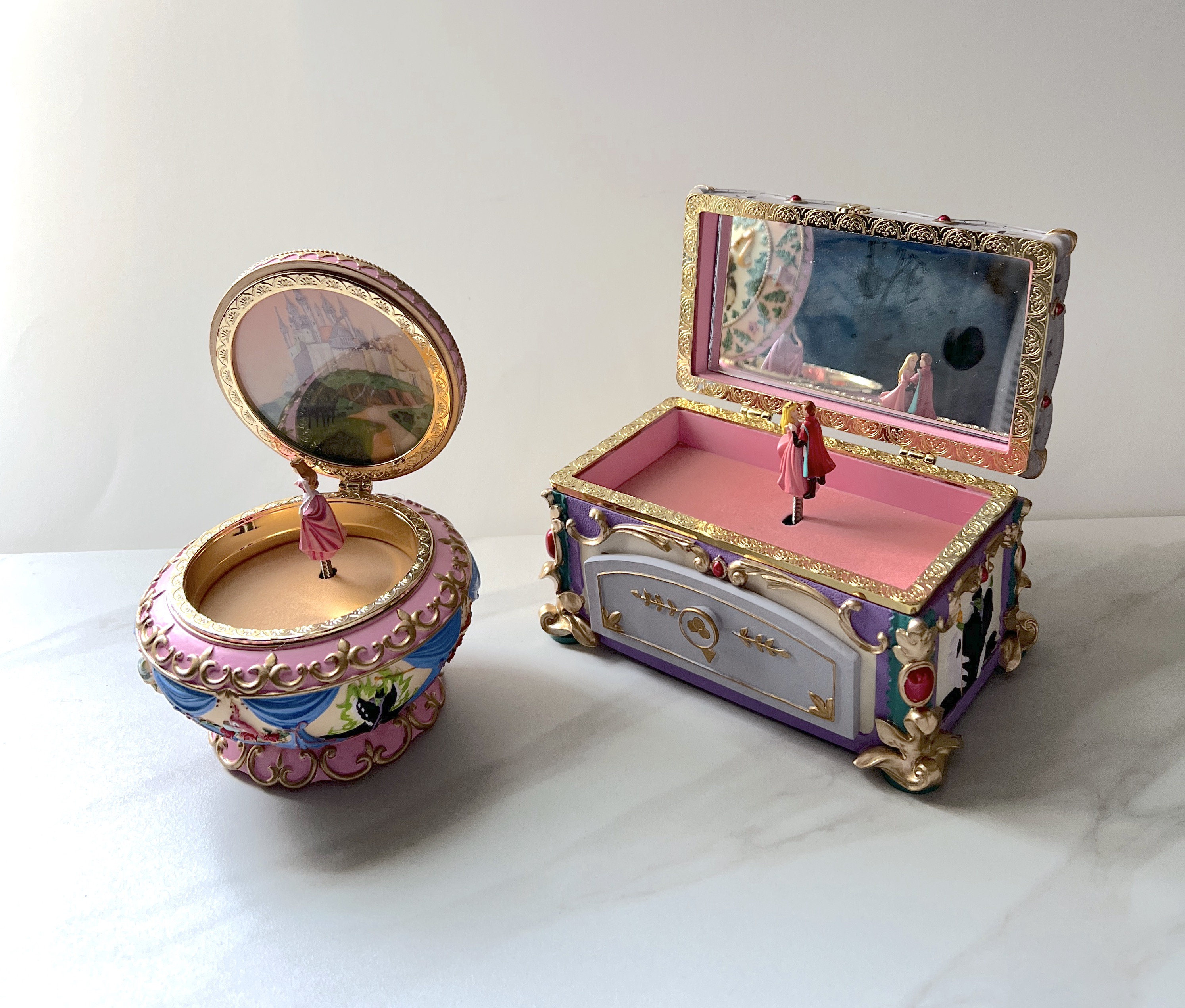 Sleeping Beauty Music Box. Vintage Set of Two Music Boxes. - Etsy