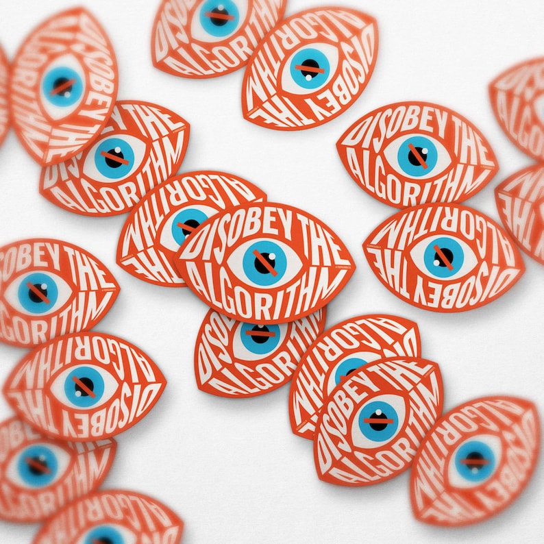 Disobey the Algorithm Sticker | Anti-surveillance Vinyl Decal | Eye ...
