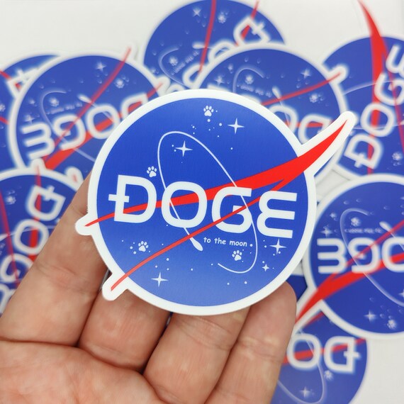 Doge to the Moon Dogecoin Sticker NASA Inspired Laptop | Etsy