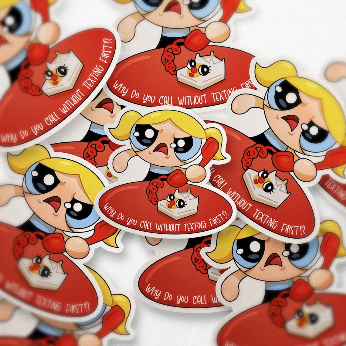 Bubbles Powerpuff Girls Sticker Funny Text First Bubbles - Etsy