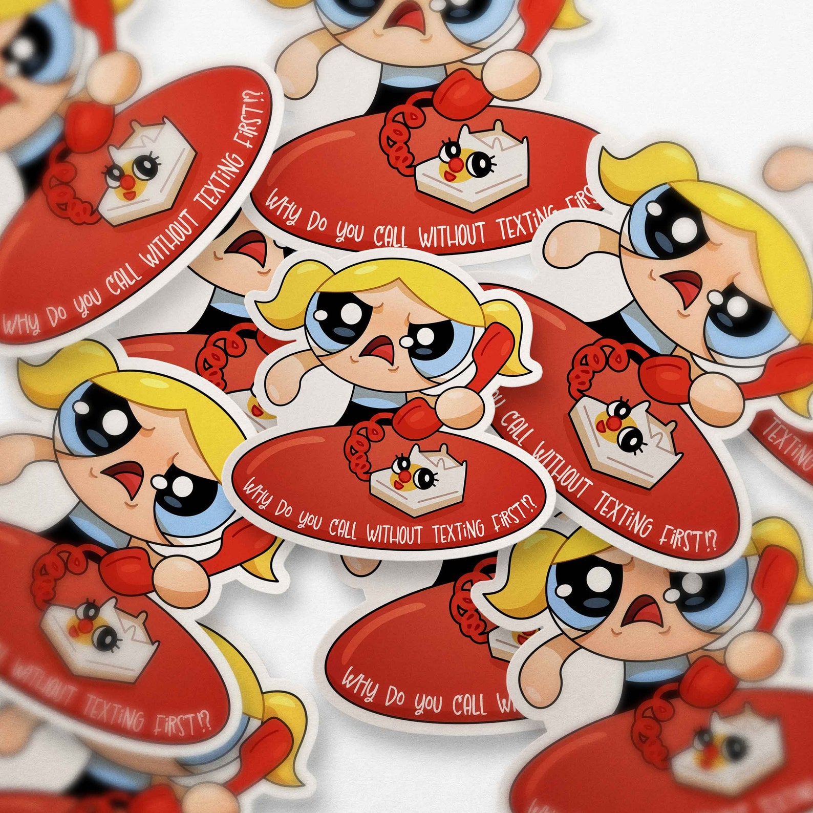 Bubbles Powerpuff Girls Sticker Funny Text First Bubbles - Etsy