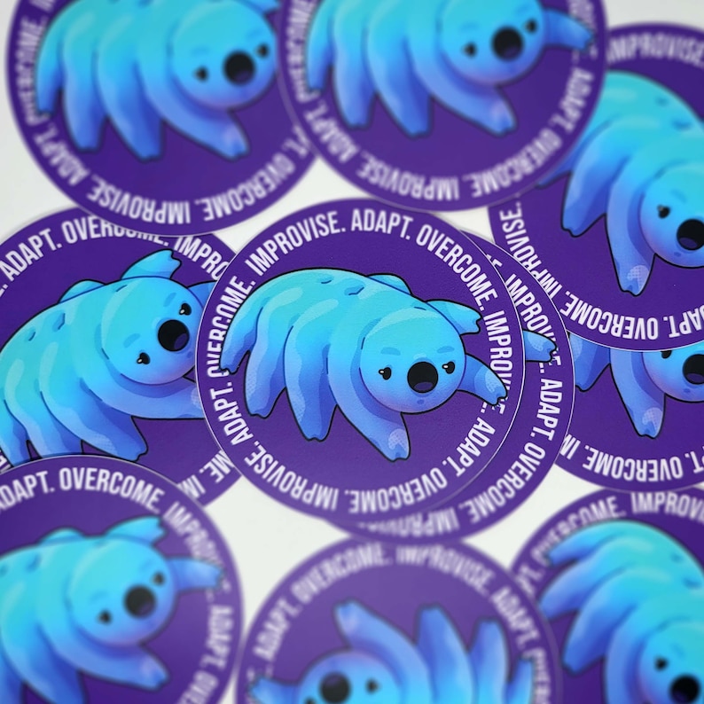 Cute Tardigrade Water Bear Sticker 3in Vinyl Science Sticker - Etsy