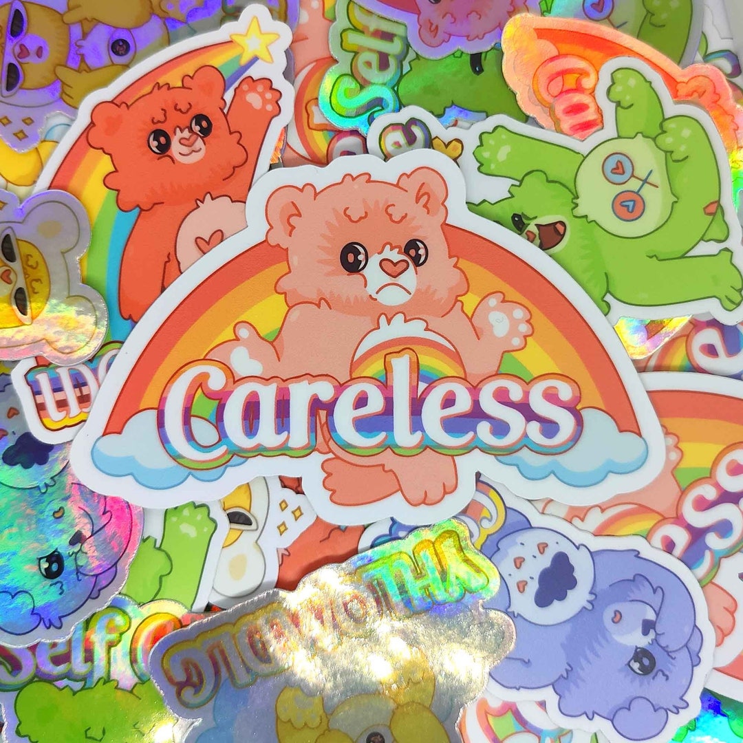Care Bears Funny Sticker Careless Bear Waterproof Sticker - Etsy