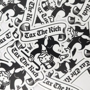 Tax the Rich Sticker – Monopoly Guy Sticker – Waterproof Eat the Rich ...
