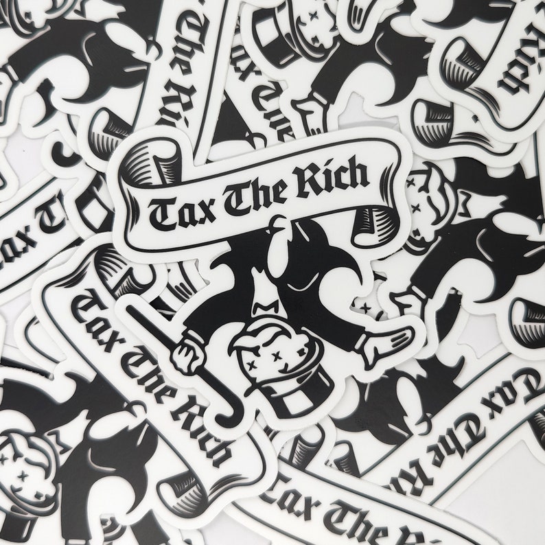 Tax the Rich Sticker Monopoly Guy Sticker Waterproof Eat - Etsy