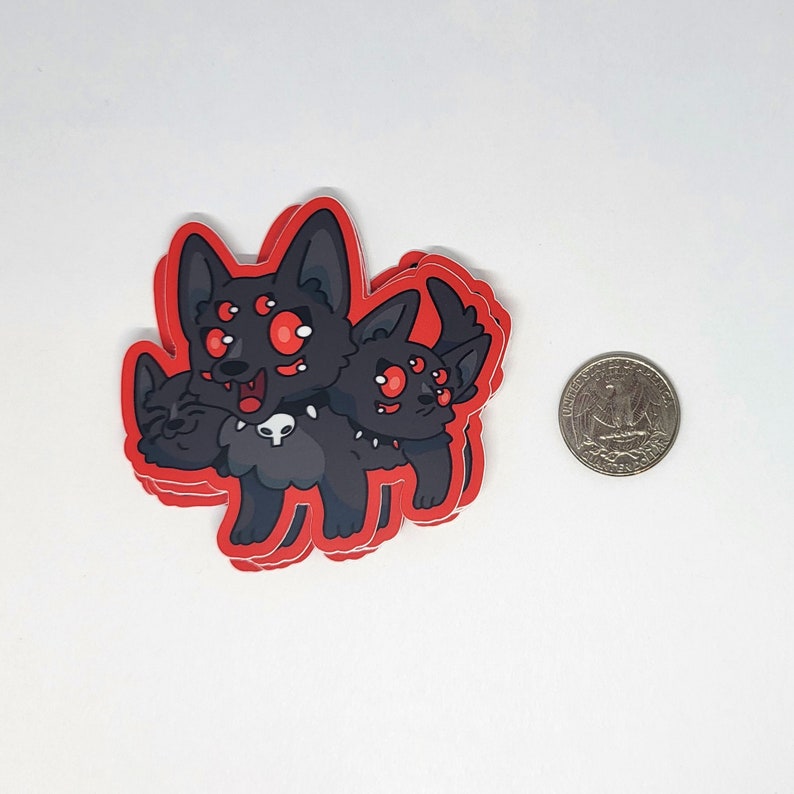 Cerberus 3 Headed Cute Dog Sticker Waterproof Sticker Cute - Etsy