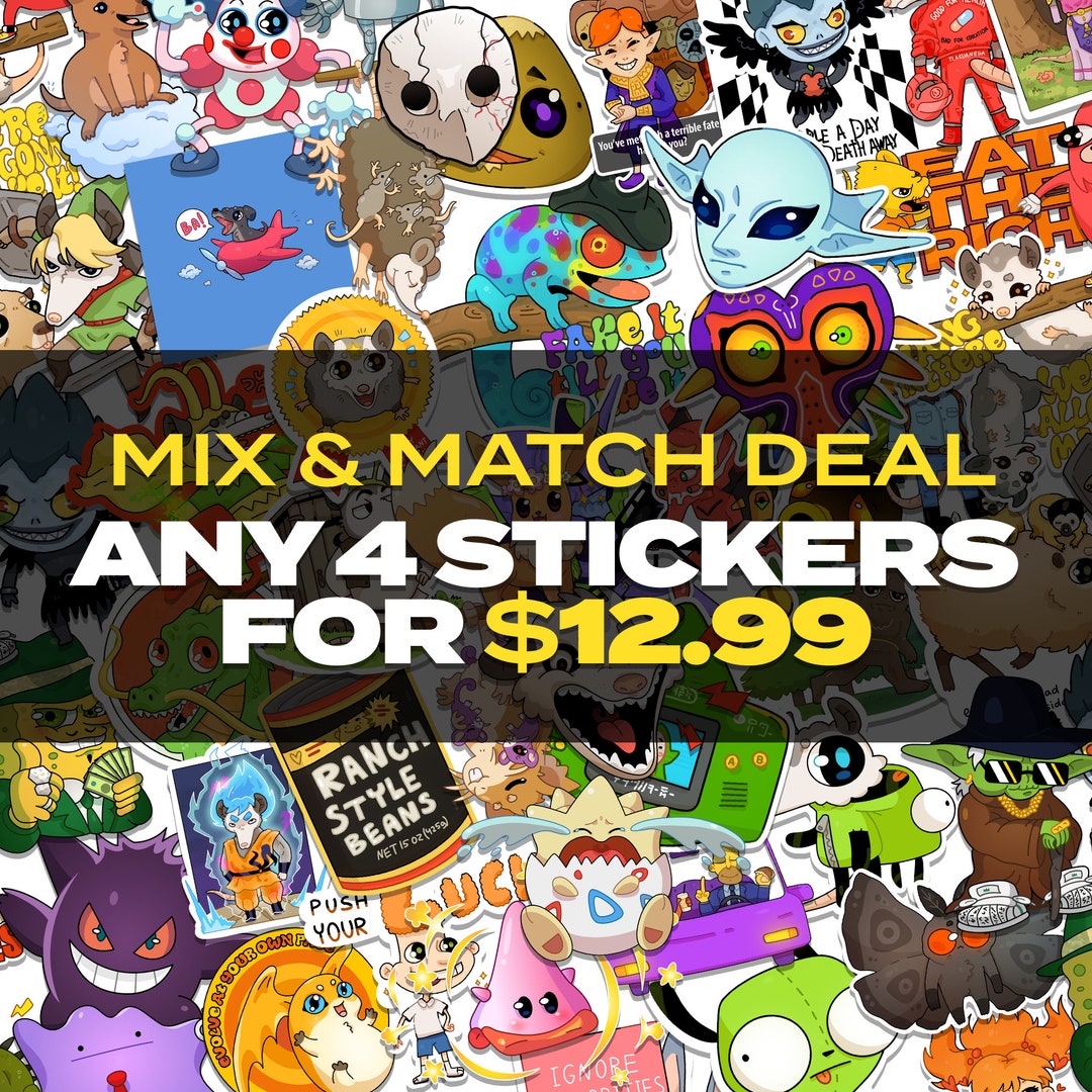 4 Sticker Pack Mix & Match Deal – Anime Stickers – Funny Stickers ...