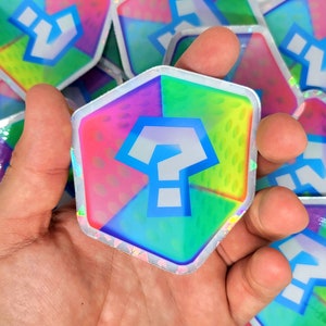 Mario Kart Item Box Holo Sticker – Waterproof Mario Kart Stickers ...