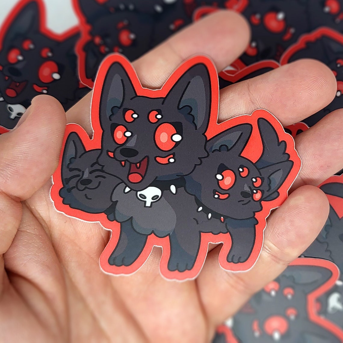 Cerberus 3 Headed Cute Dog Sticker Waterproof Sticker Cute - Etsy