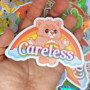 Care Bears Funny Sticker Careless Bear Waterproof Sticker - Etsy