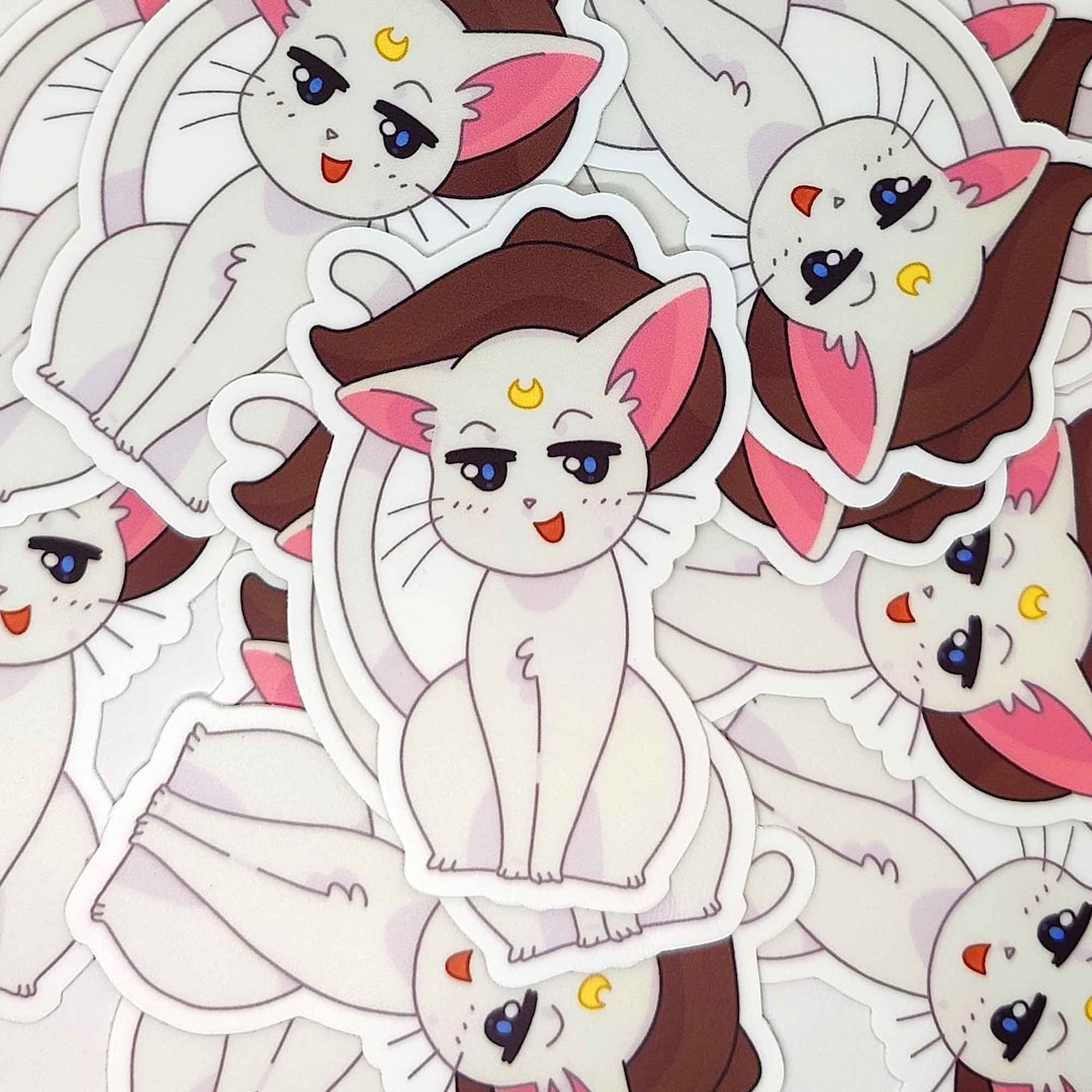 Artemis Sailor Moon Cat Sticker – Vinyl Sticker – Cat Artemis With ...