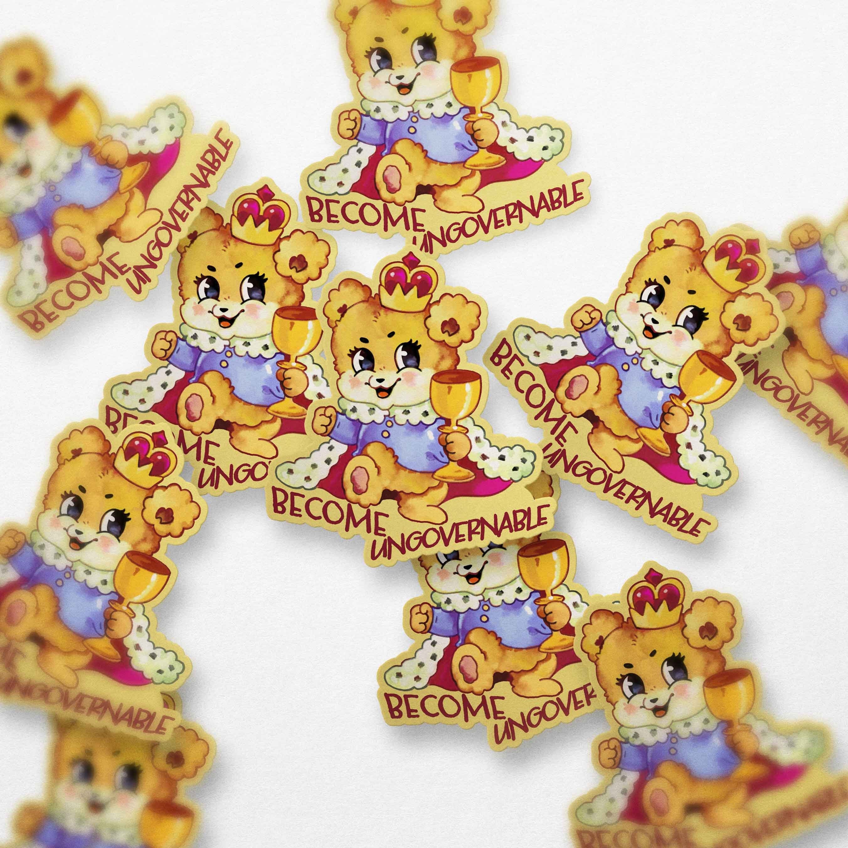 Adorable Royal Ungovernable Bear Sticker Become Ungovernable Cute ...