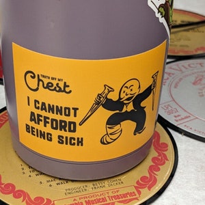 Cannot Afford Being Sick Monopoly Card Vinyl Sticker – Anticapitalism ...